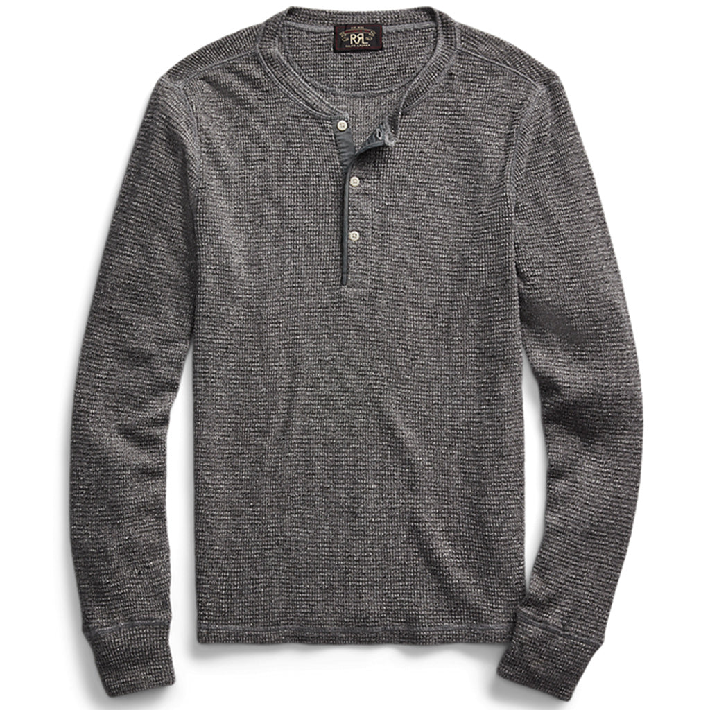 Double RL『WAFFLE-KNIT HENLEY SHIRT』(GREY) – Reggieshop